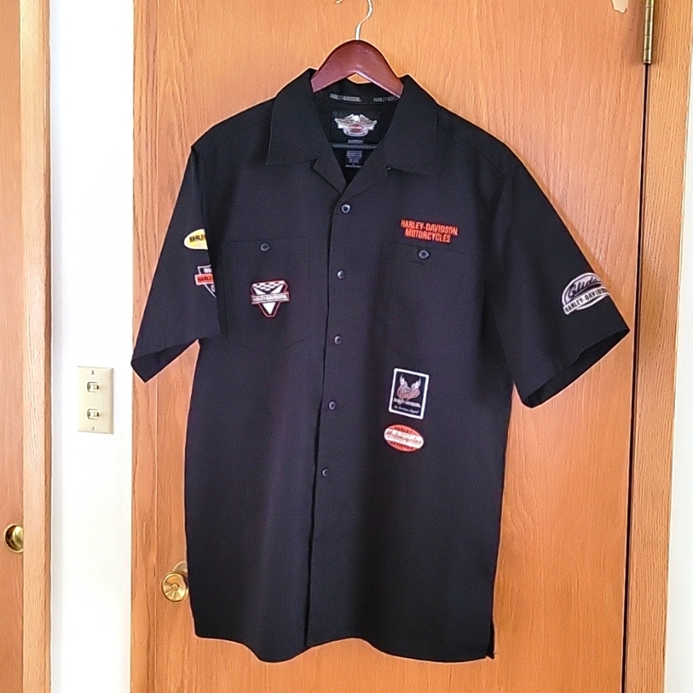 Men's Harley Davidson Mechanic Garage Button Down Shi… - Gem